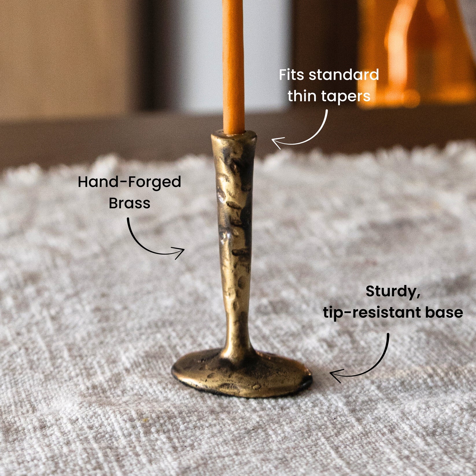 Handcrafted Mini Antique Brass Candlestick | Out of the Blue
